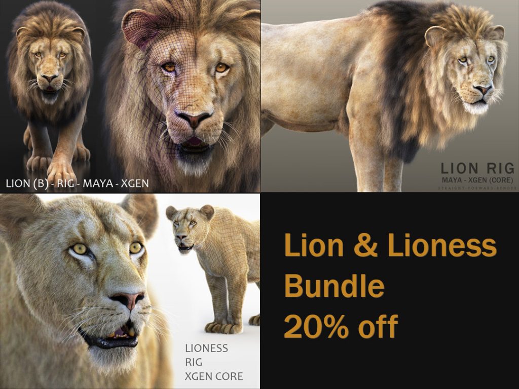 Lion & Lioness (XGEN-CORE) Online | 3D Models Online | Massimo Righi